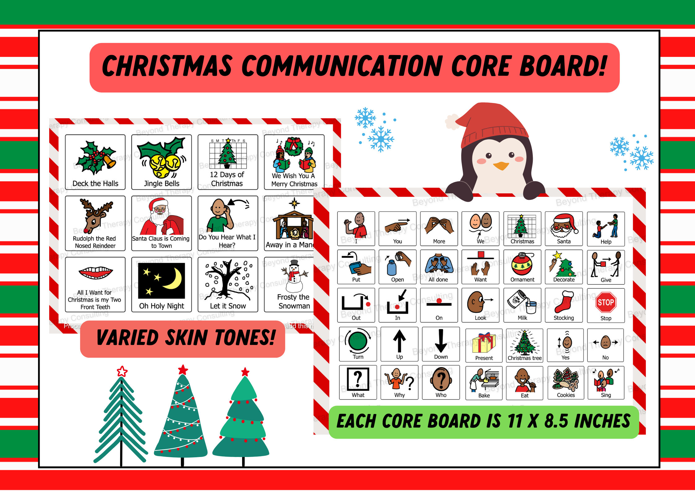 Christmas Joy AAC Communication Core Board for Children With Autism and ...