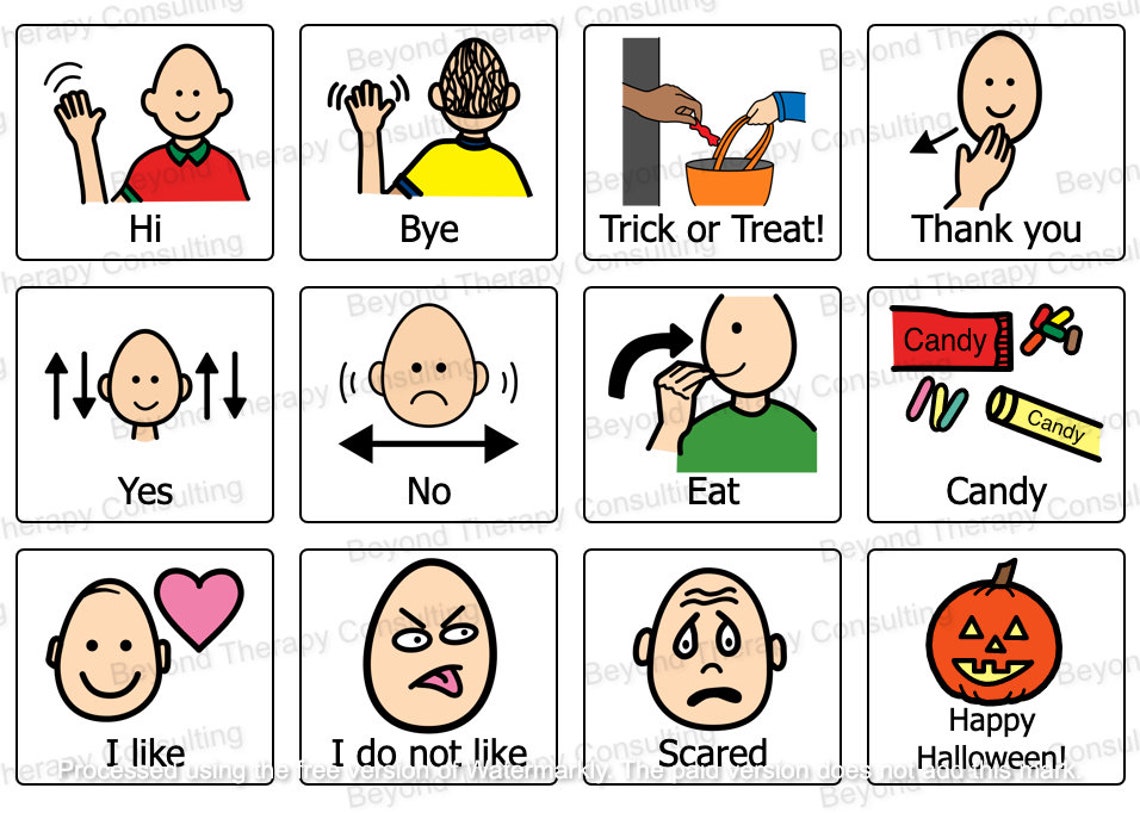 Halloween|autism| Nonverbal| Autistic| Asd|communication Core Board ...