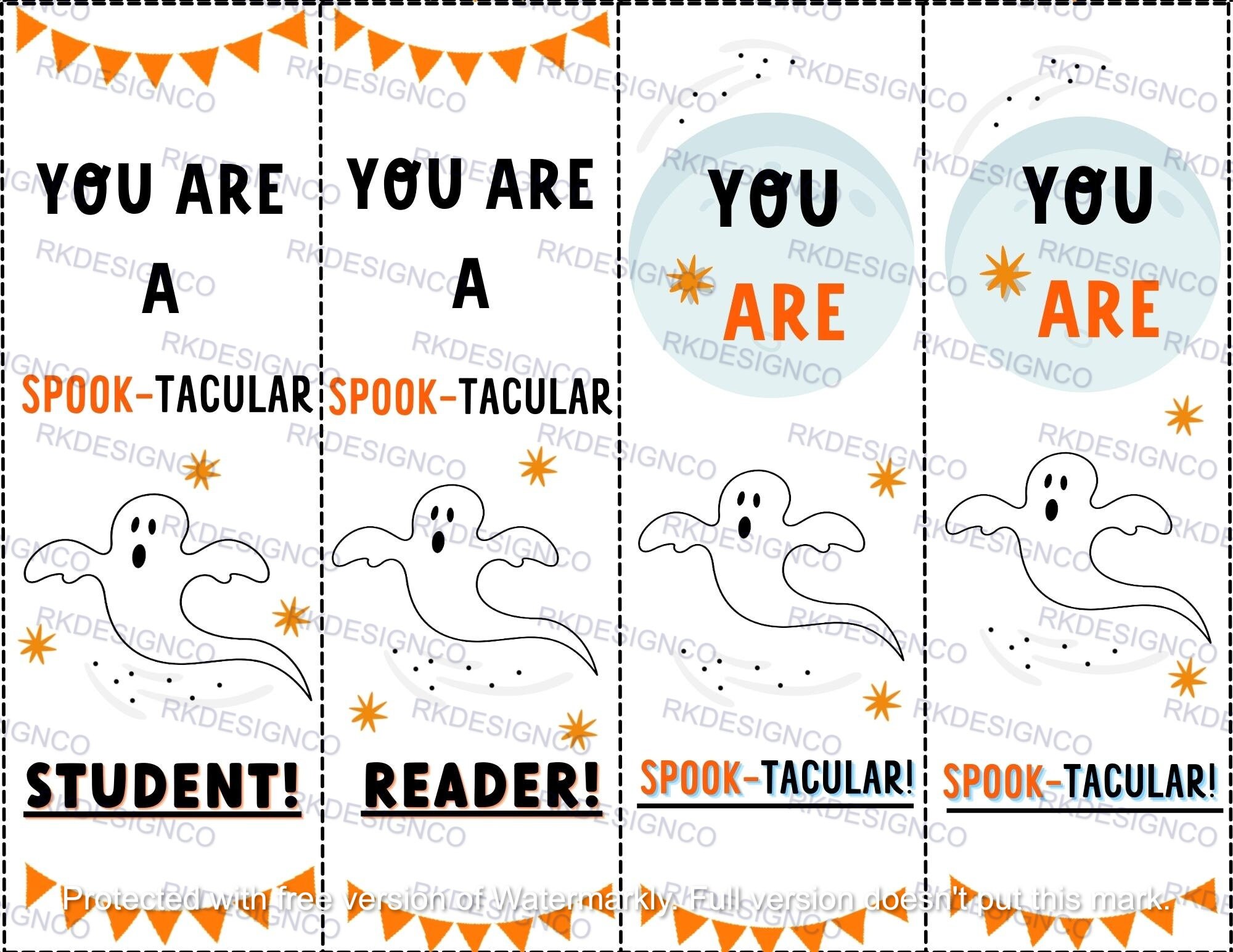Printable Bookmarks for Fall and Halloween Season Great Autumn Gift ...