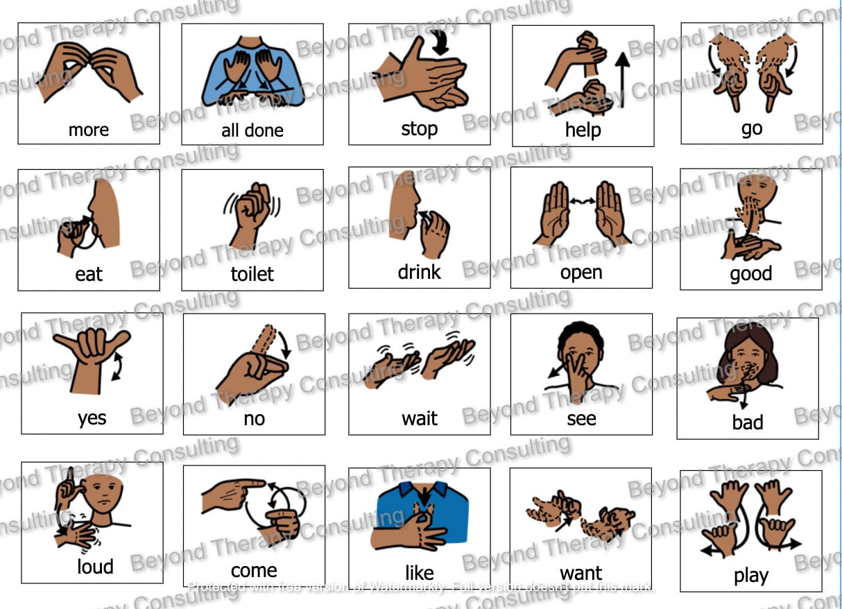 American Sign Language (ASL) Communication Core Board- Instant Download ...