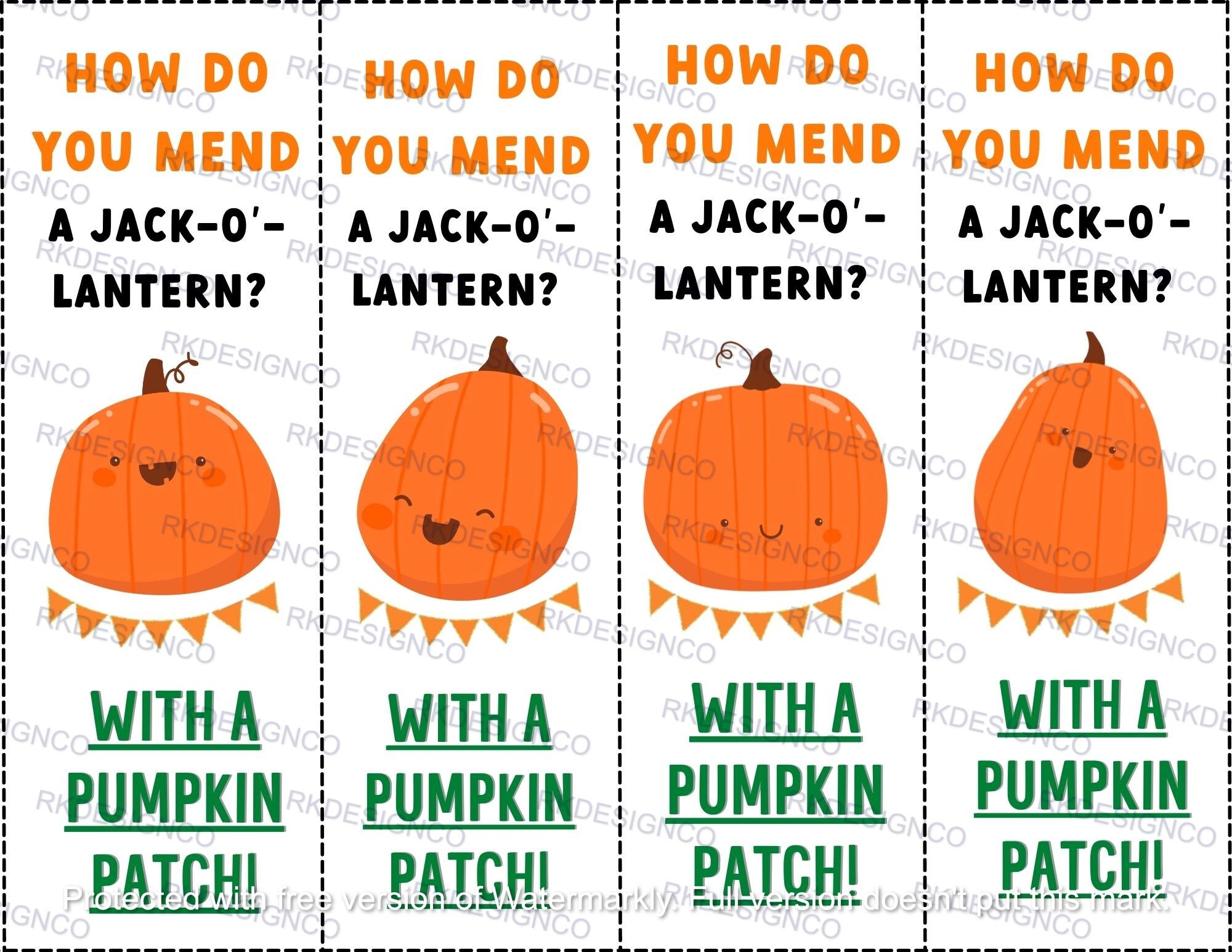 Printable Bookmarks for Fall and Halloween Season Great Autumn Gift ...