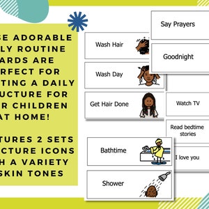 Visual Schedule- Daily Routine Cards for Kids | Morning & Evening ...