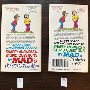 MAD Magazine Vintage Mass Market Paperbacks Don Martin, Snappy Answers ...