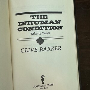The Inhuman Condition by Clive Barker Books of Blood Short Stories ...