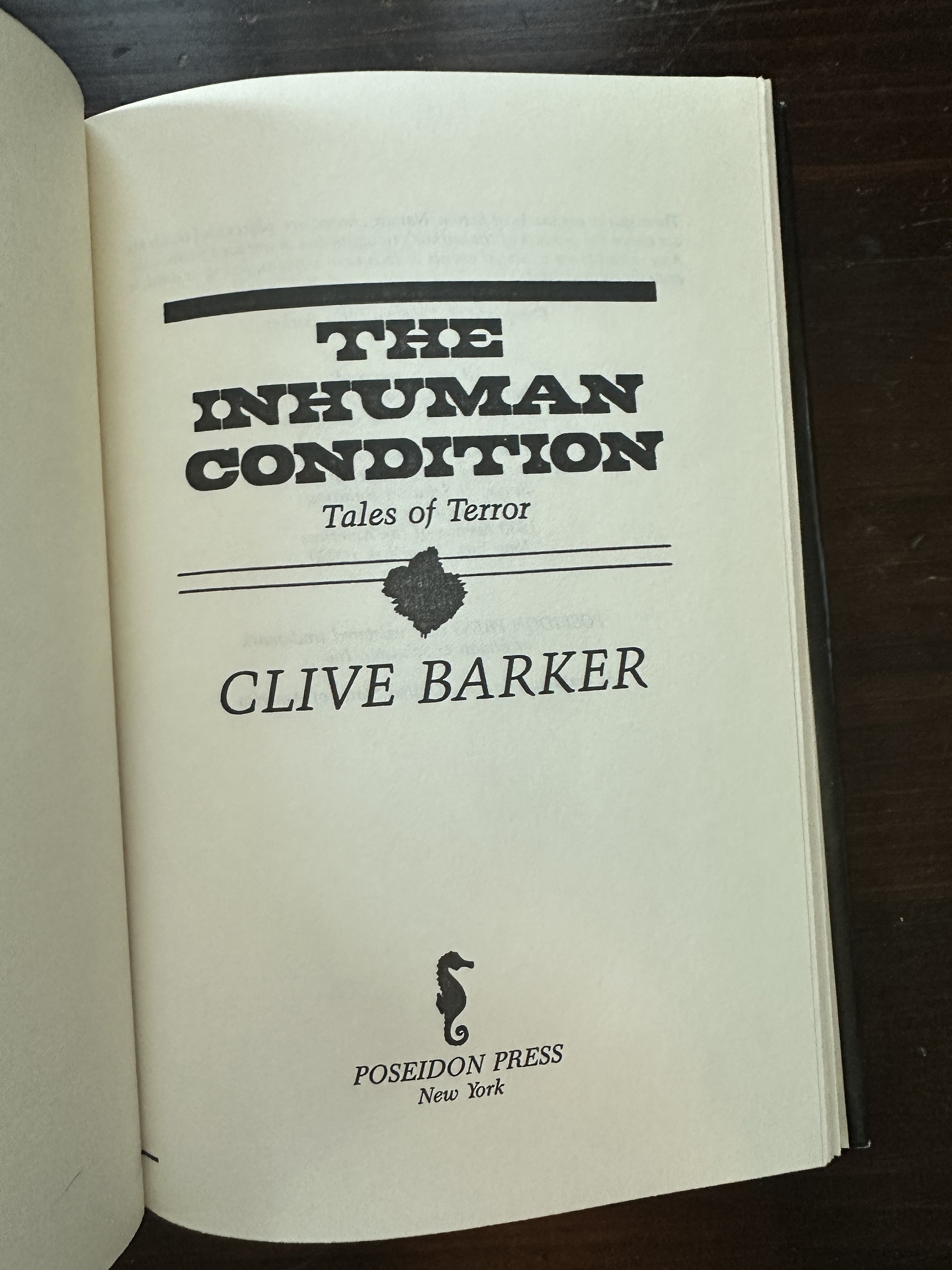 The Inhuman Condition by Clive Barker Books of Blood Short Stories ...