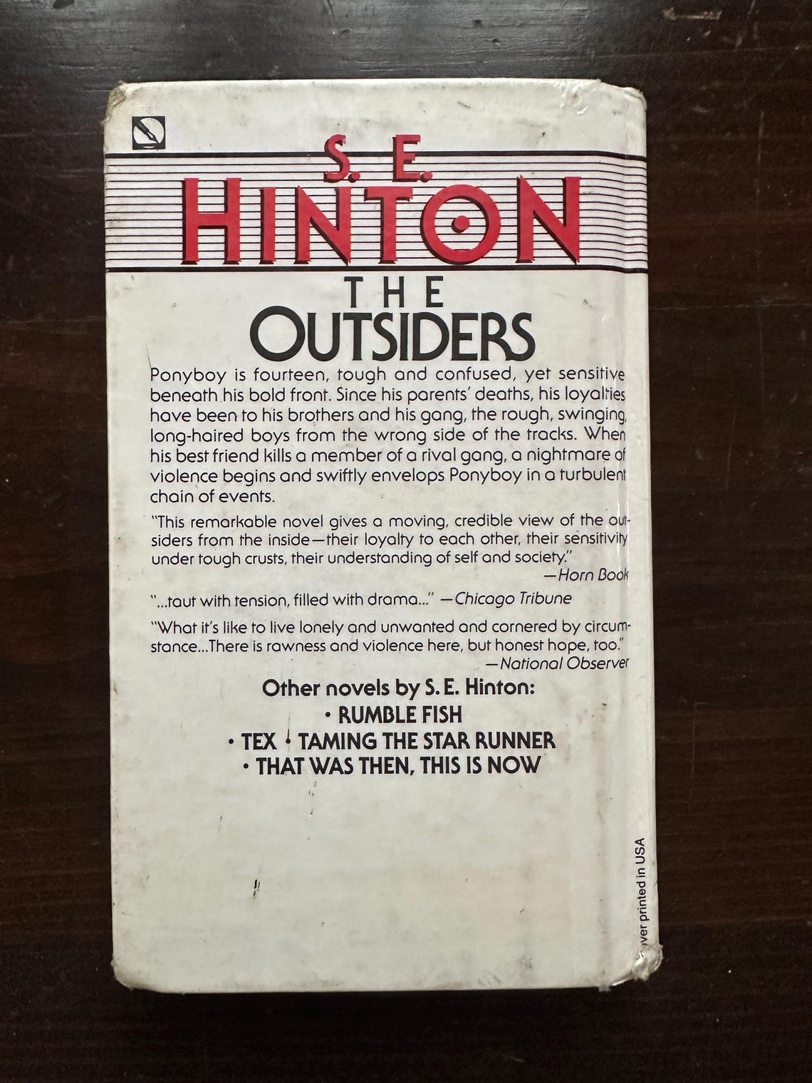 The Outsiders by S.E. Hinton Vintage Library Bound Hardcover With Rare ...