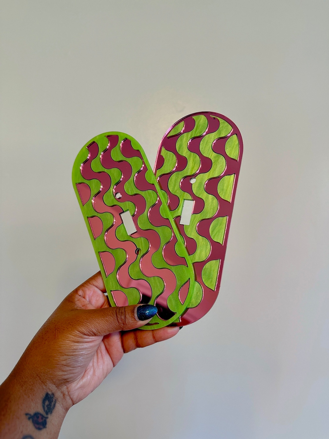 Mirrored Geometric Pattern Light Switch Cover/light Switch Plate - Etsy