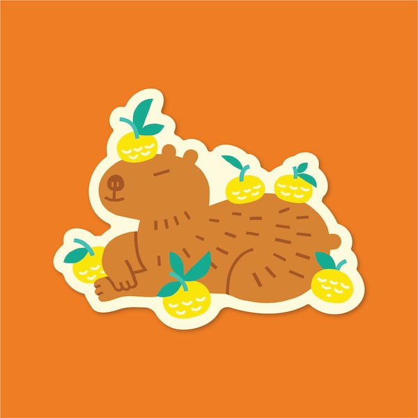 Capybara Vinyl Sticker - Etsy