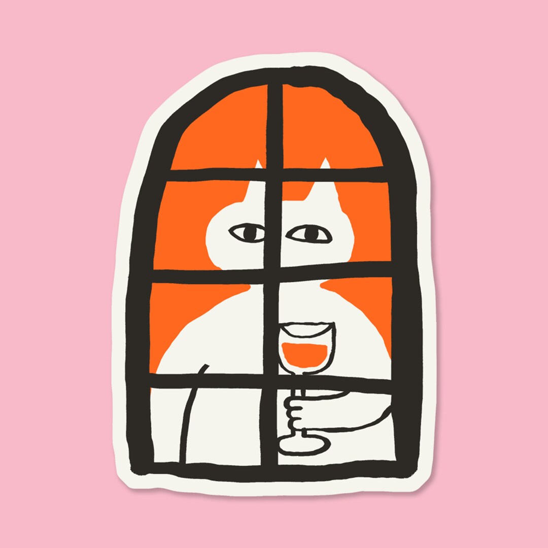 Window Quarantine Cat Vinyl Sticker - Etsy