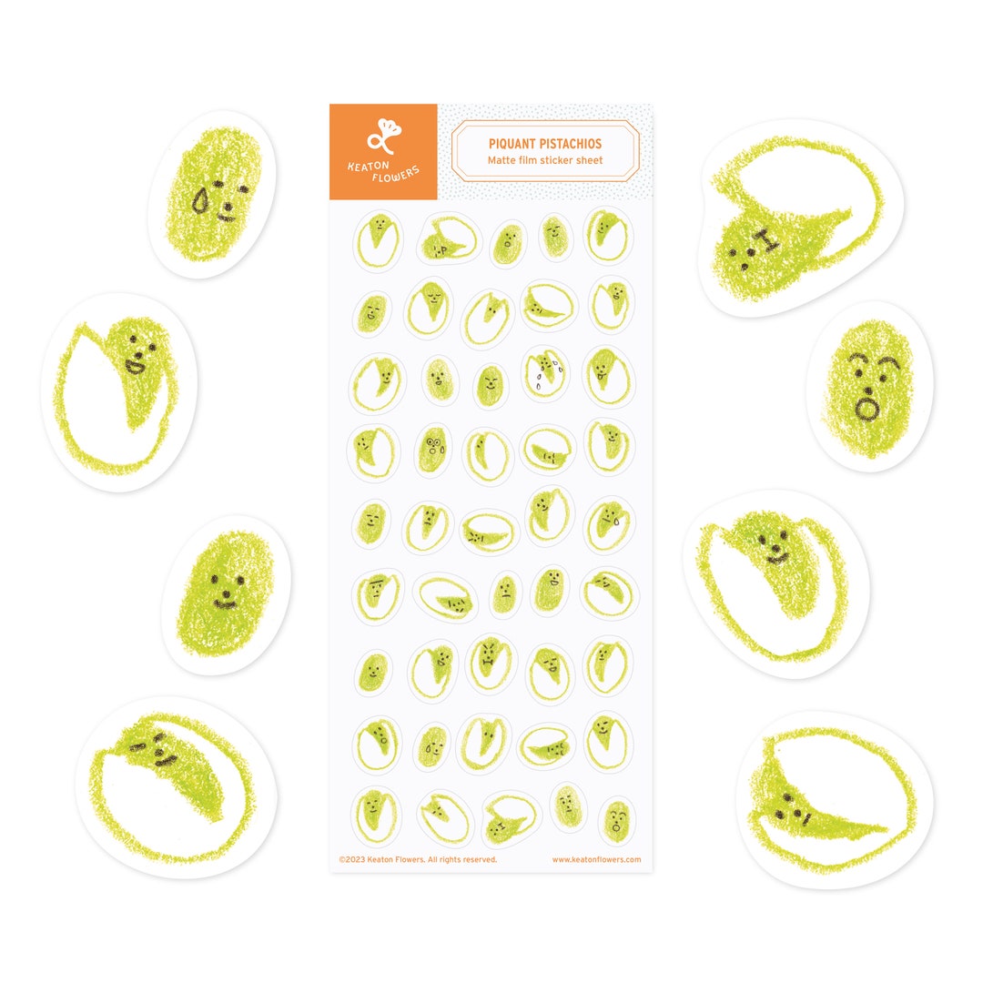 Pistachio Sticker Sheet Transparent Matte Film Planner Sticker Sheet ...