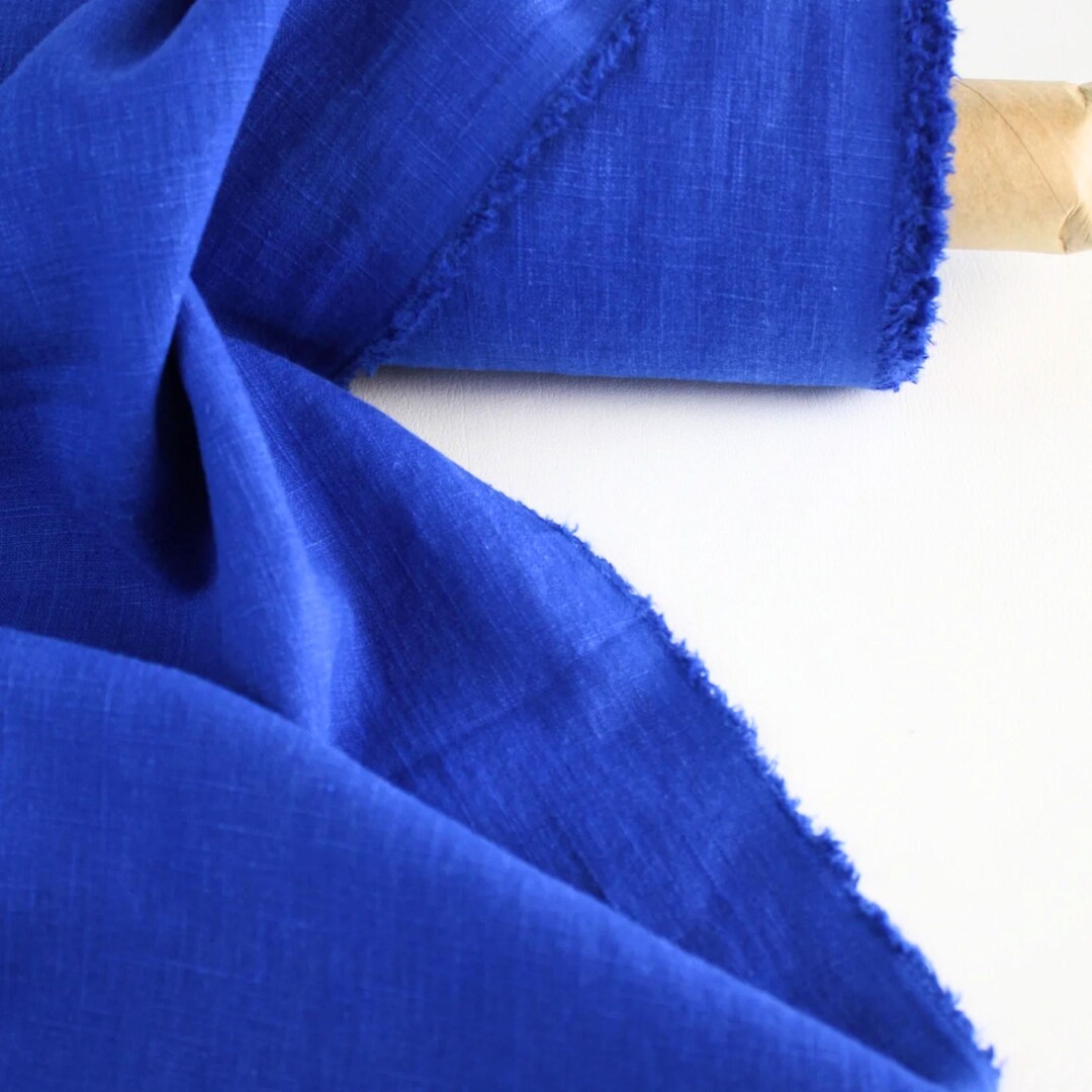Royal Blue Linen Fabric by the Yard, 58 Inches Wide, 40s Lea, 170 GSM ...