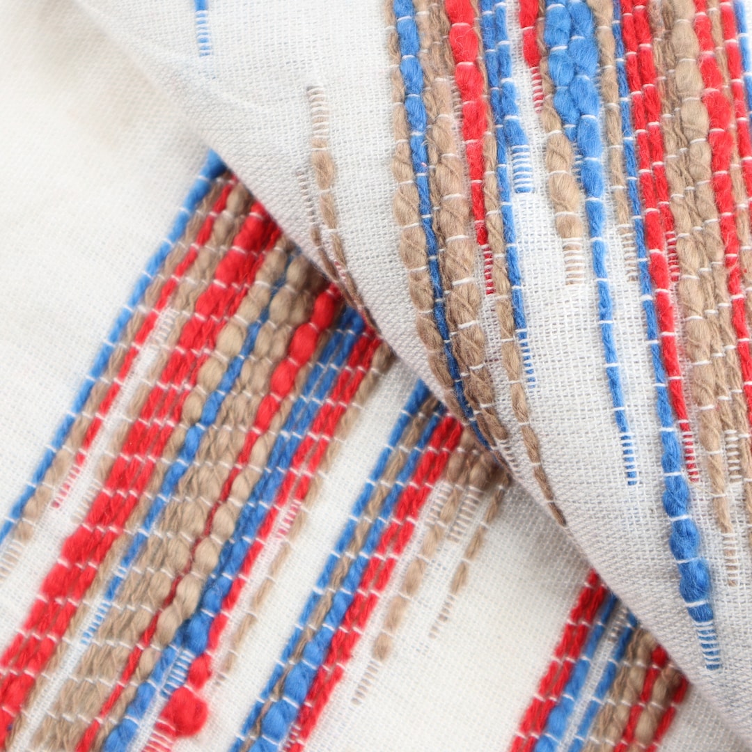 Handwoven Hemp-cotton Jacquard Fabric by the Yard, 44 Inches, 140 GSM ...