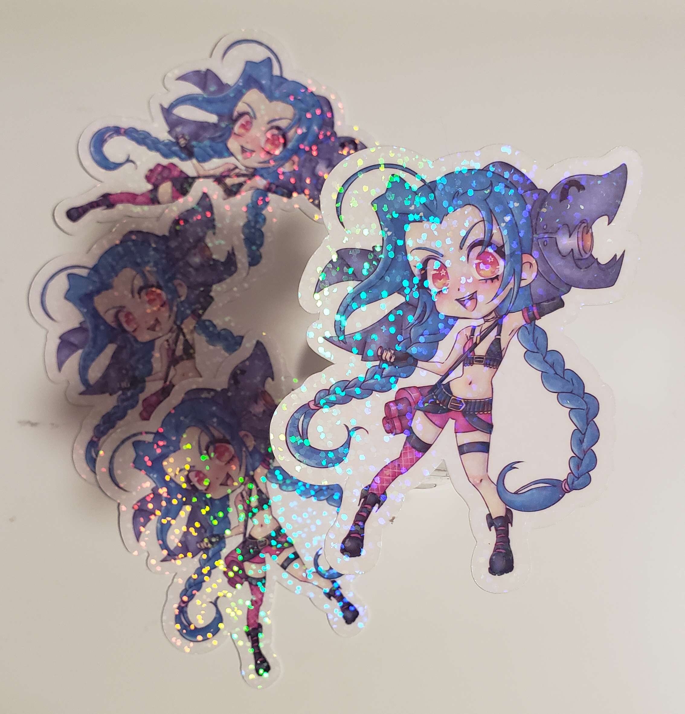 League of Legends Jinx 3 Holo Glitter Sticker - Etsy