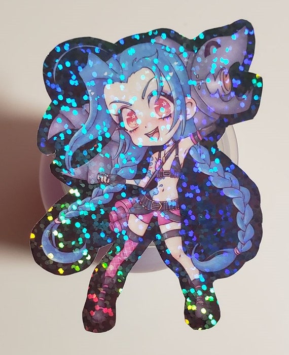 League of Legends Jinx 3 Holo Glitter Sticker - Etsy