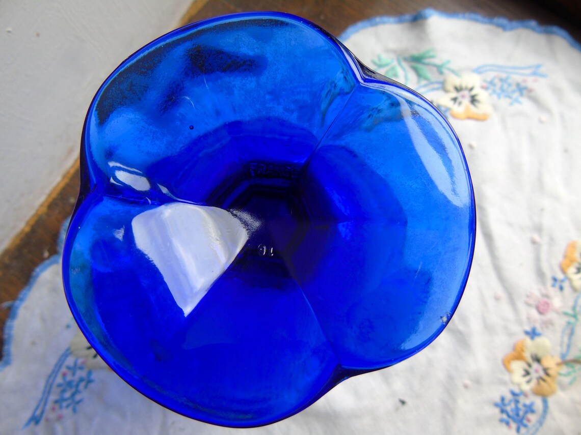 Cobalt Blue Bon Bon Dish: Vintage Fluted Candy Bowl - Etsy
