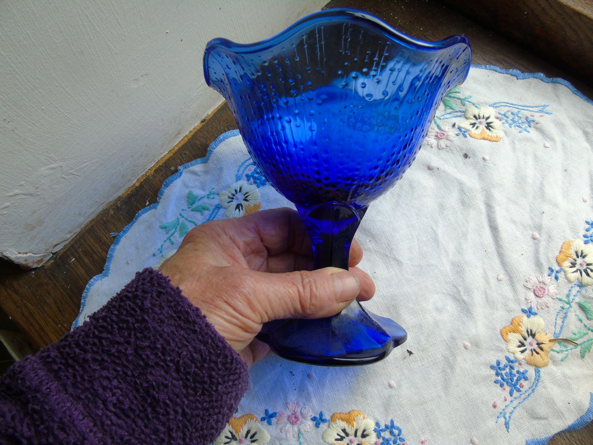 Cobalt Blue Bon Bon Dish: Vintage Fluted Candy Bowl - Etsy