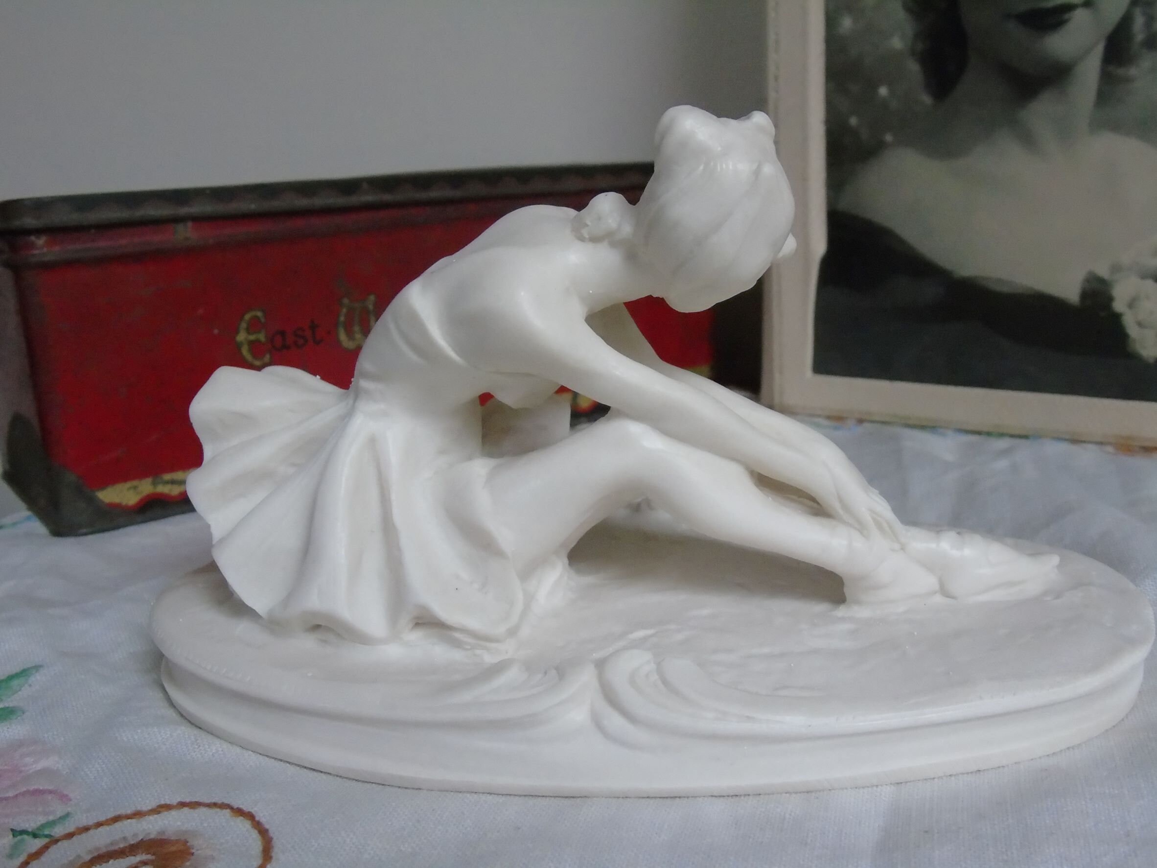A Beautifully Modelled Ballerina, Parian Ware or Fine Marble. Made in ...