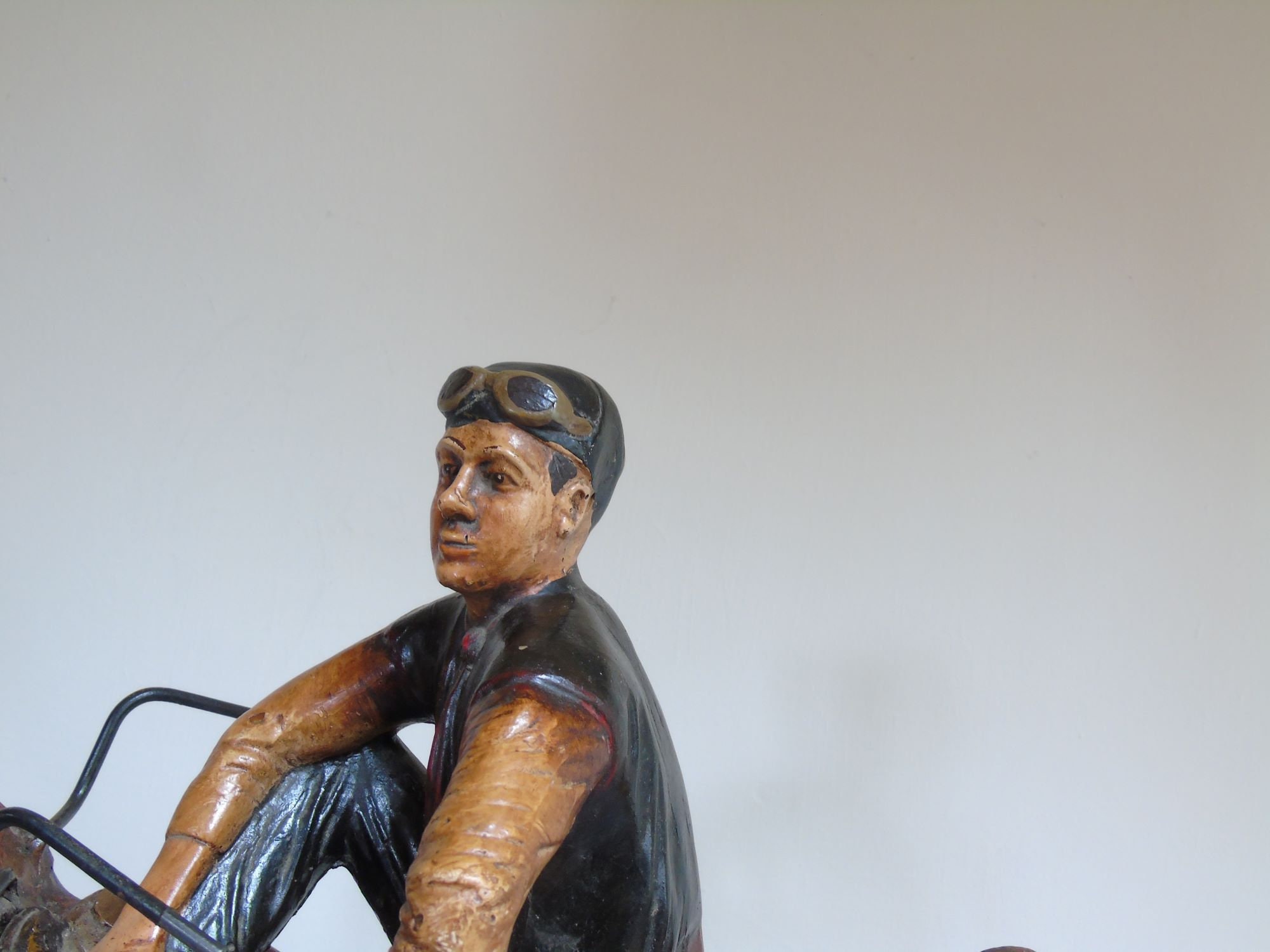 Vintage Handmade Harley Davidson Sculpture, 1970s Motorcycle Rider - Etsy