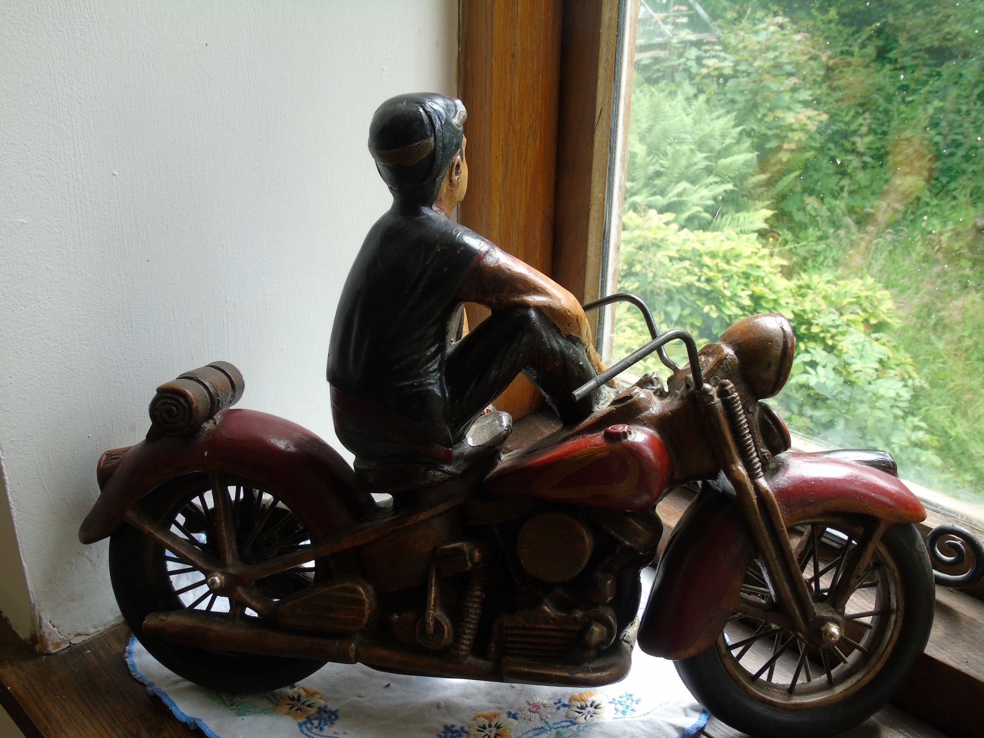 Vintage Handmade Harley Davidson Sculpture, 1970s Motorcycle Rider - Etsy