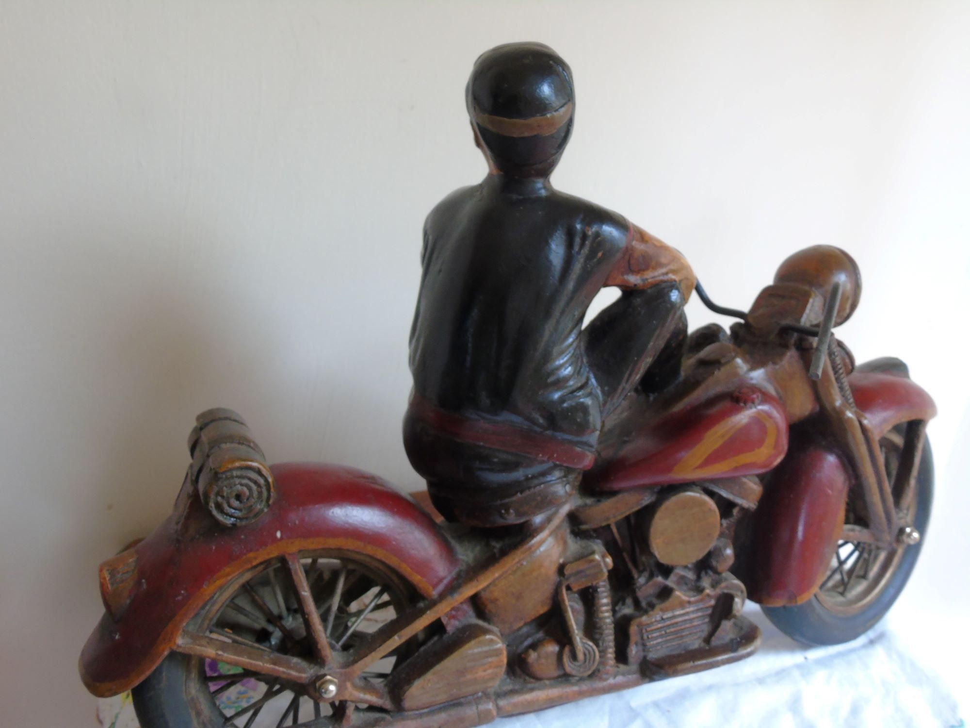 Vintage Handmade Harley Davidson Sculpture, 1970s Motorcycle Rider - Etsy
