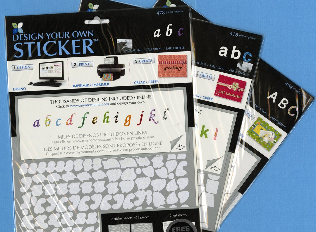 Design Your Own Sticker ABC SET of 3 2 Sticker Sheets 464 - Etsy