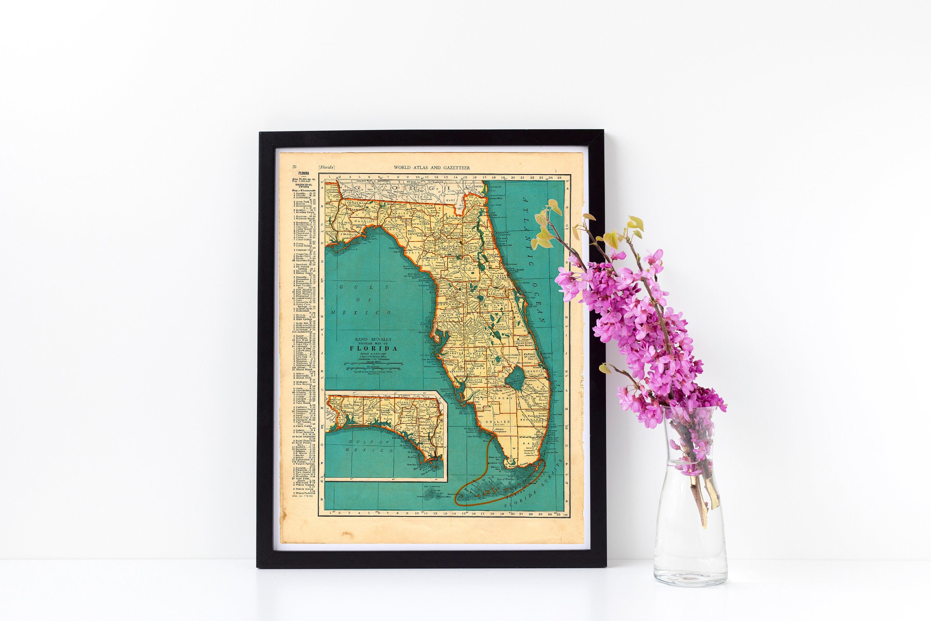 Map of Florida Vintage Antique Instant Digital Download Jpeg PNG Files ...