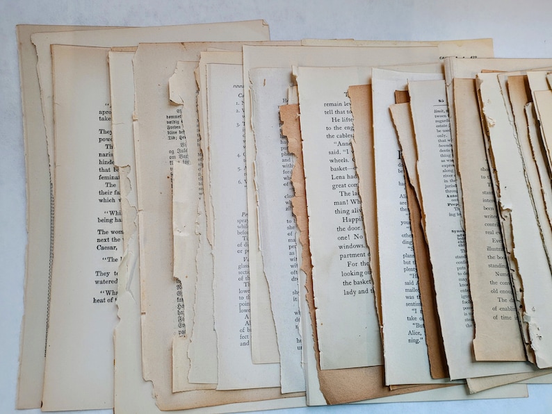 Vintage Book Pages Bundle: Aged Ephemera for Junk Journals - Etsy