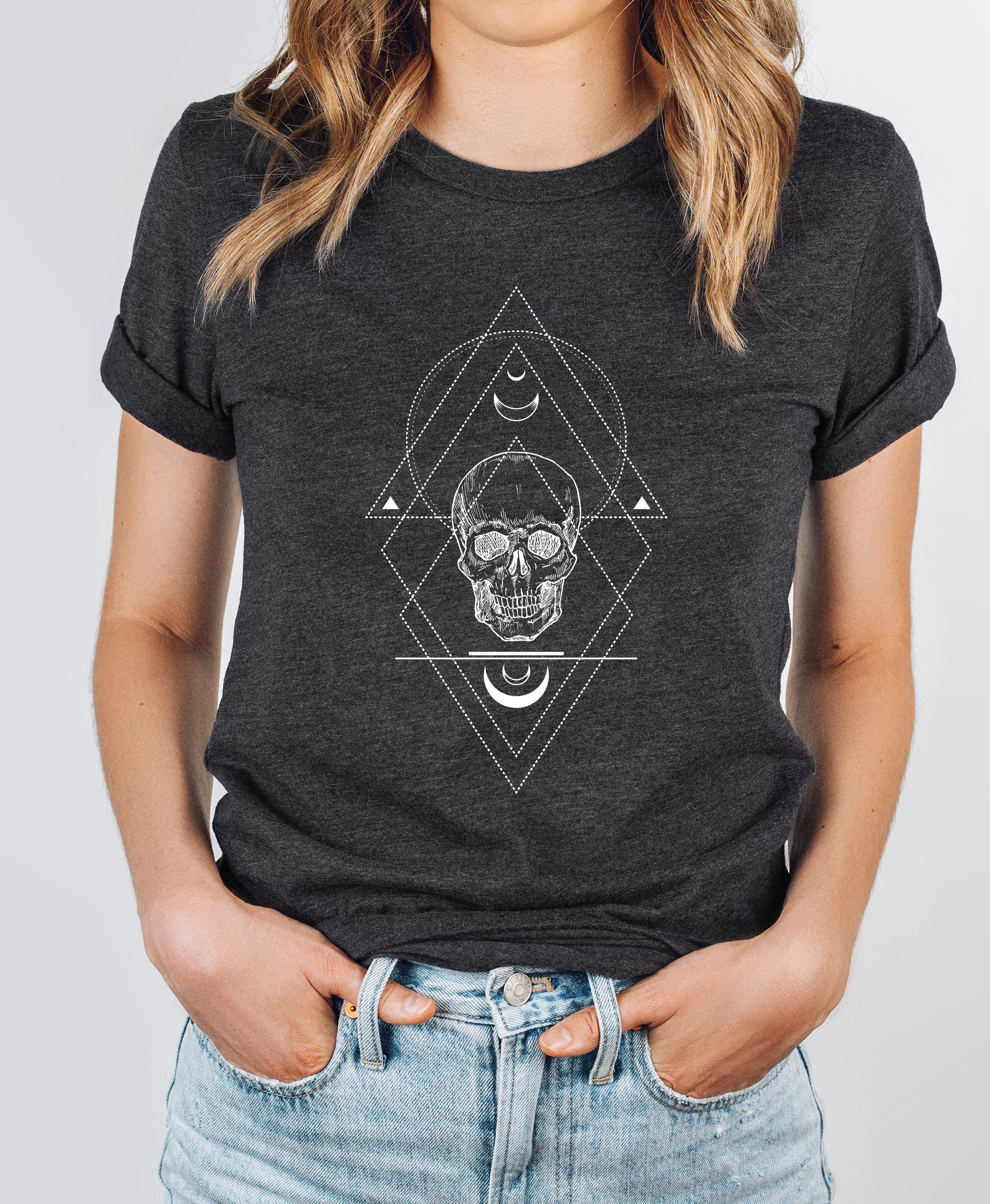 Skull Shirt, Alchemy Shirt, Dark Academia Shirt, Geometric Skull Shirt ...