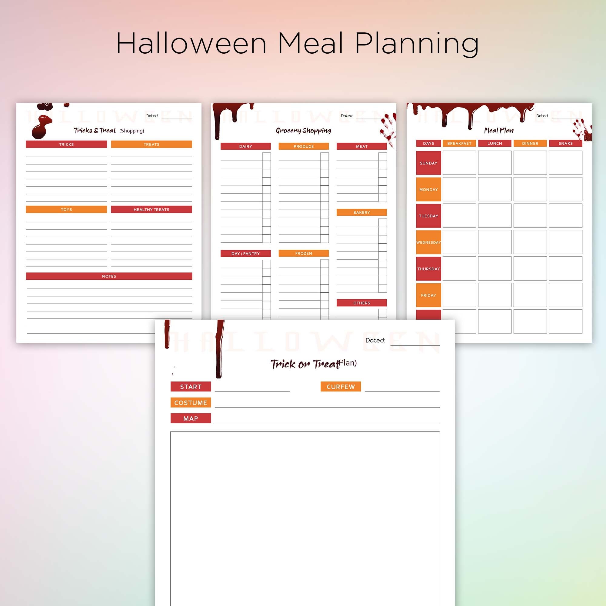 Editable Halloween Planner, Halloween Party Planner, Halloween Planner ...