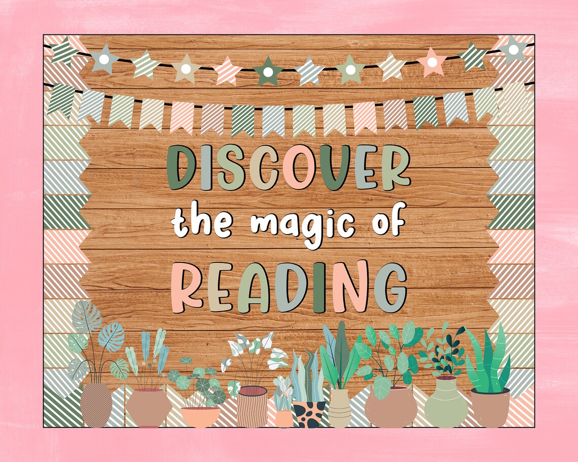 Plant Boho Neutral Bulletin Board Kit Plant Bulletin Board Plant ...