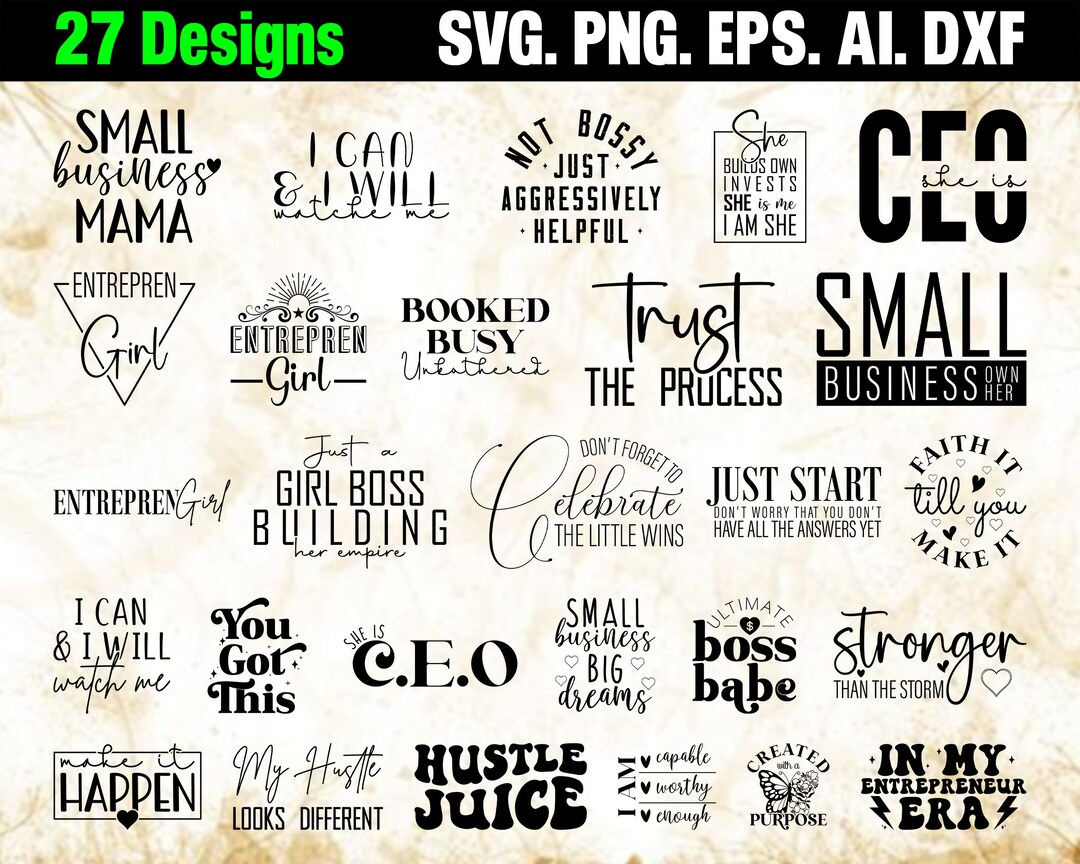 27 Entrepreneur Svg Png Bundle for Small Business Owners, CEO Svg File ...