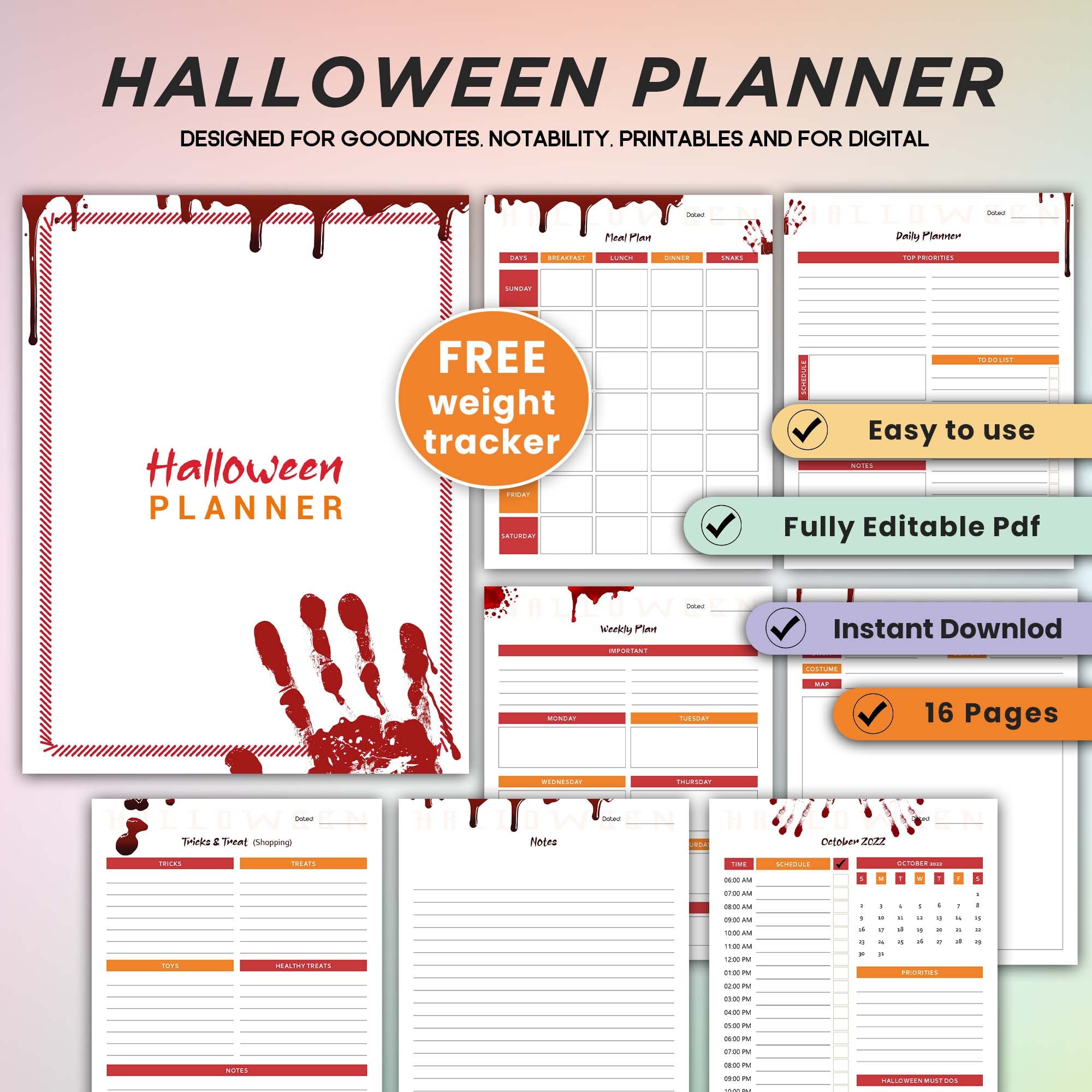 Editable Halloween Planner, Halloween Party Planner, Halloween Planner ...