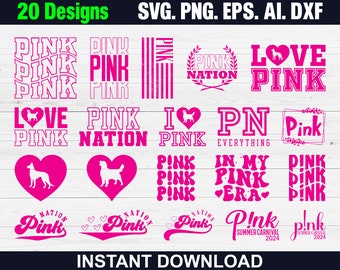 Love of Pink SVG Bundle, Nation, A Pink Dog, Svg, Png, Dxf, Eps - Etsy