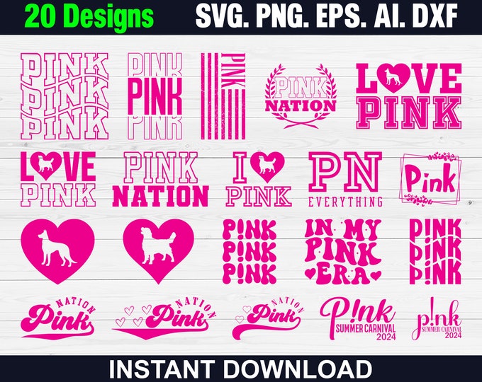 Pink Logos Svg and Pdf - Etsy Canada