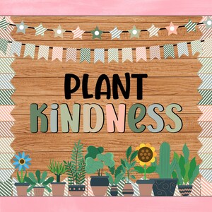 Plant Boho Neutral Bulletin Board Kit | Plant Bulletin Board | Plant ...