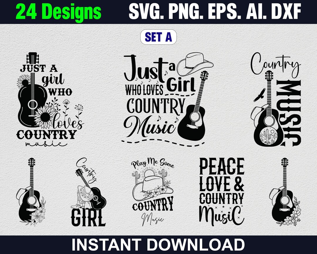 Country Music Bundle Svg, Country Music PNG, Western Music Svg, Country ...