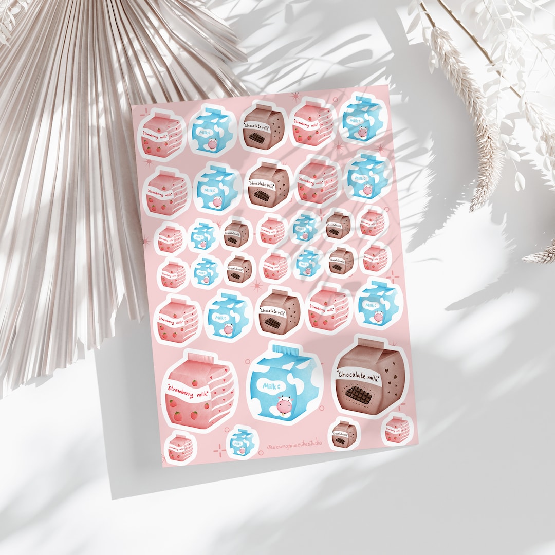 Milk Cartons Sticker Sheet | Journal Stickers, Planner Stickers ...