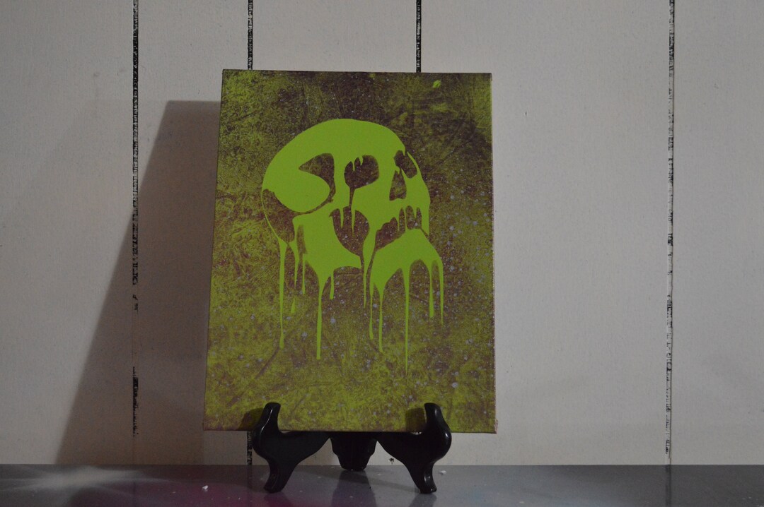 Art - Trippy Drippy Skull 2 - Small Canvas Board- Art 9"x12" - Etsy