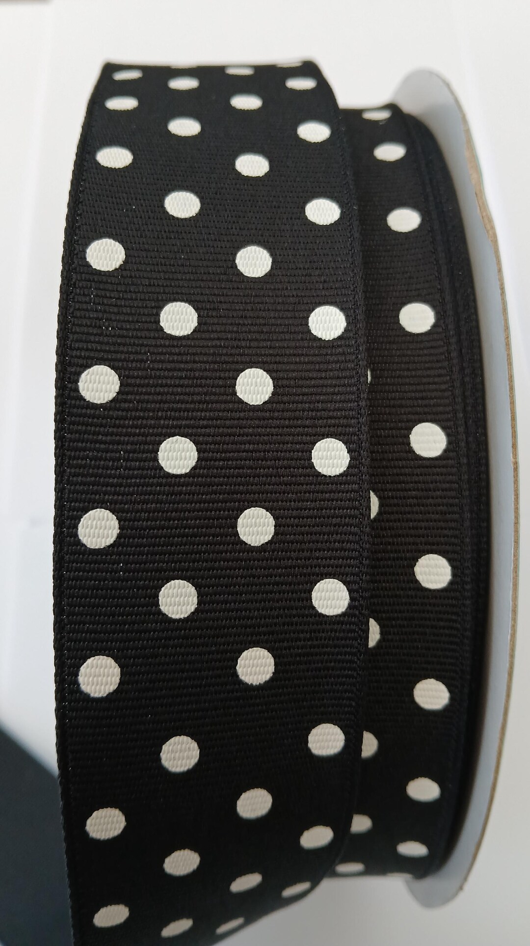 Black and White Polka Dot Wired Ribbon – Halloween, Christmas, Crafts ...