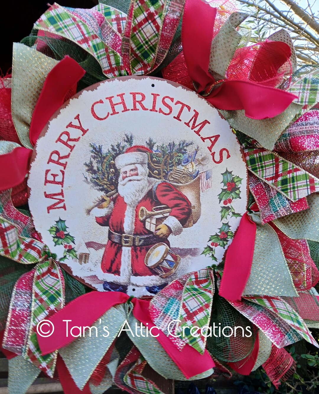 Limited Edition Luxury Handmade Christmas Sage Green & Red Merry Father ...