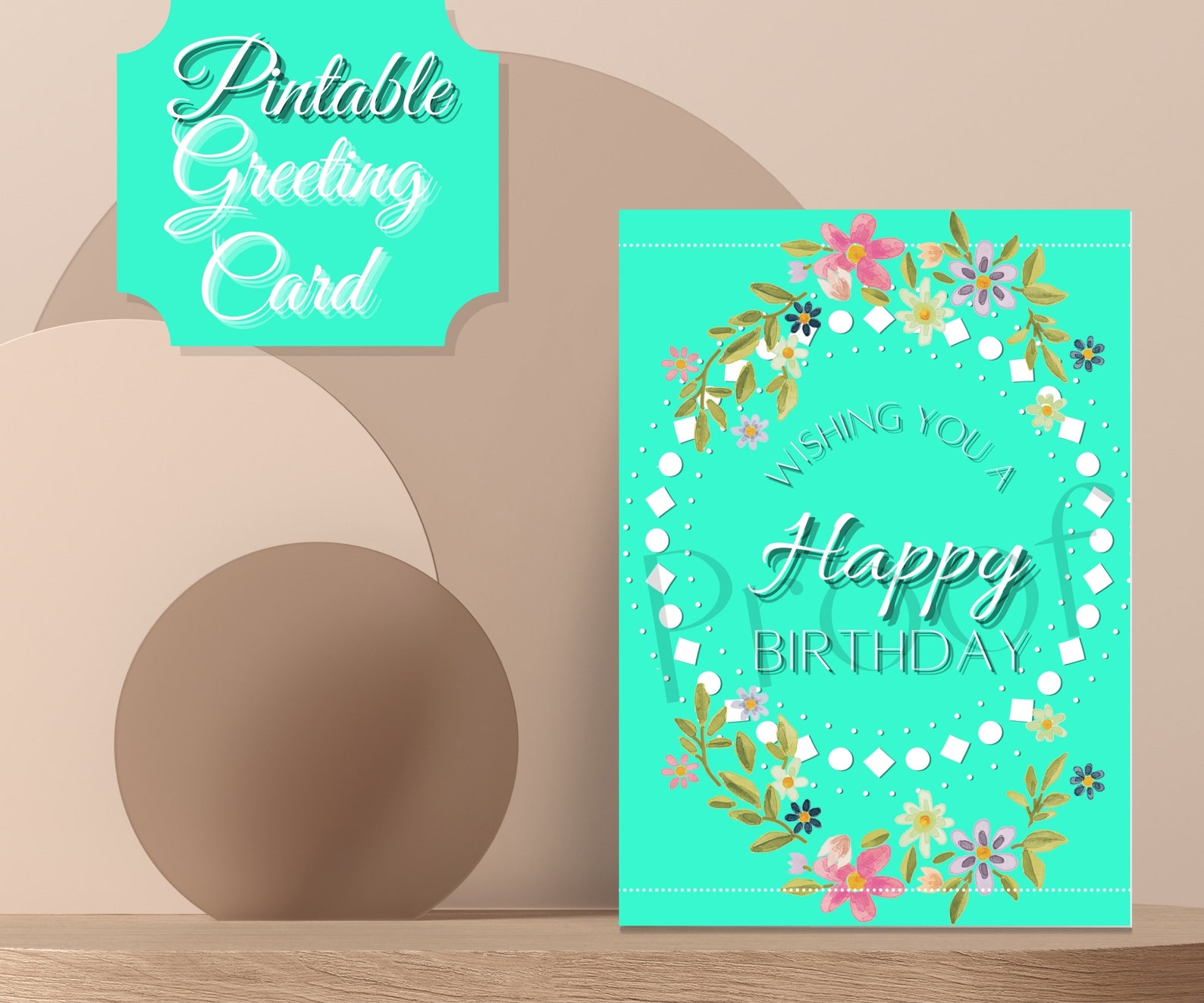 Floral Birthday Card: Printable Greeting Card (PDF File) - Etsy