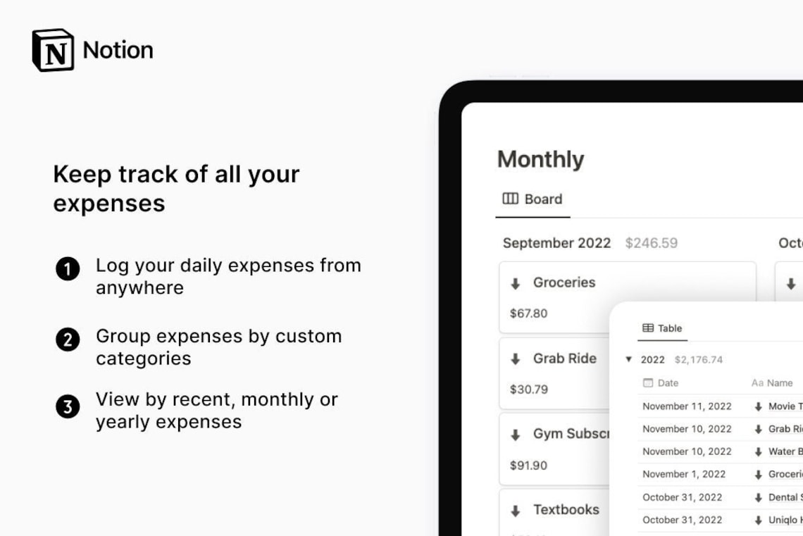 Notion Expense Tracker Template - Etsy