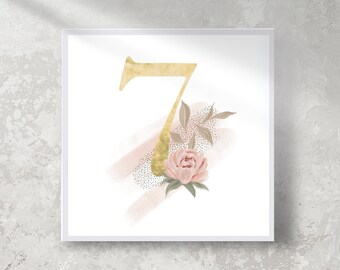 Number 7 Wall Art - Etsy