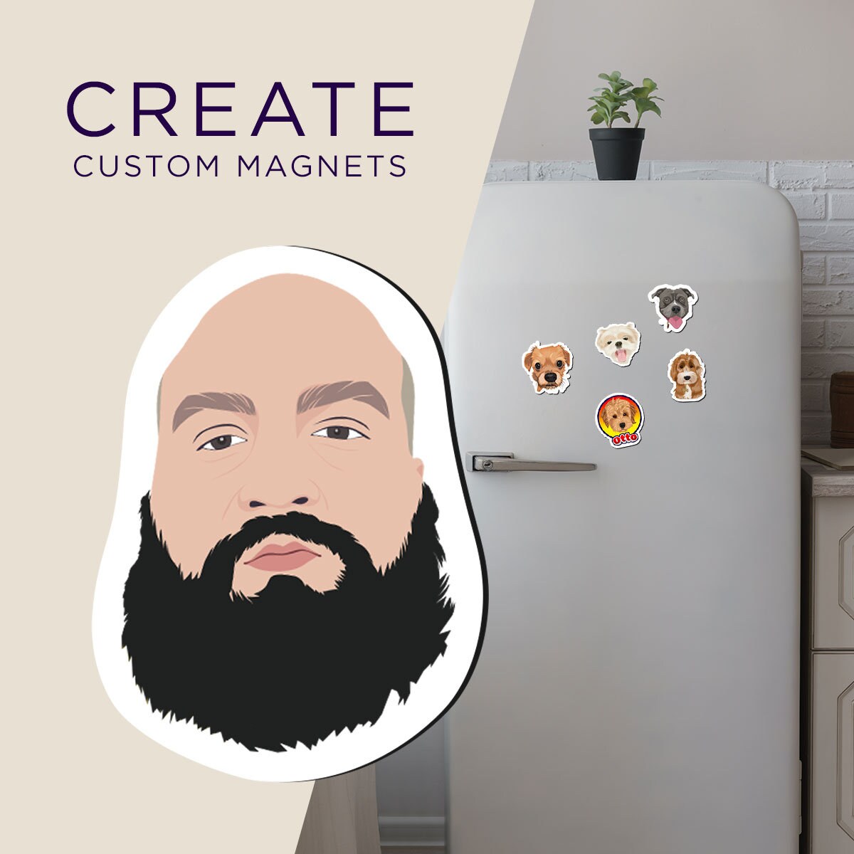 Custom Face Magnets Hand Drawn Personalized Magnets - Etsy