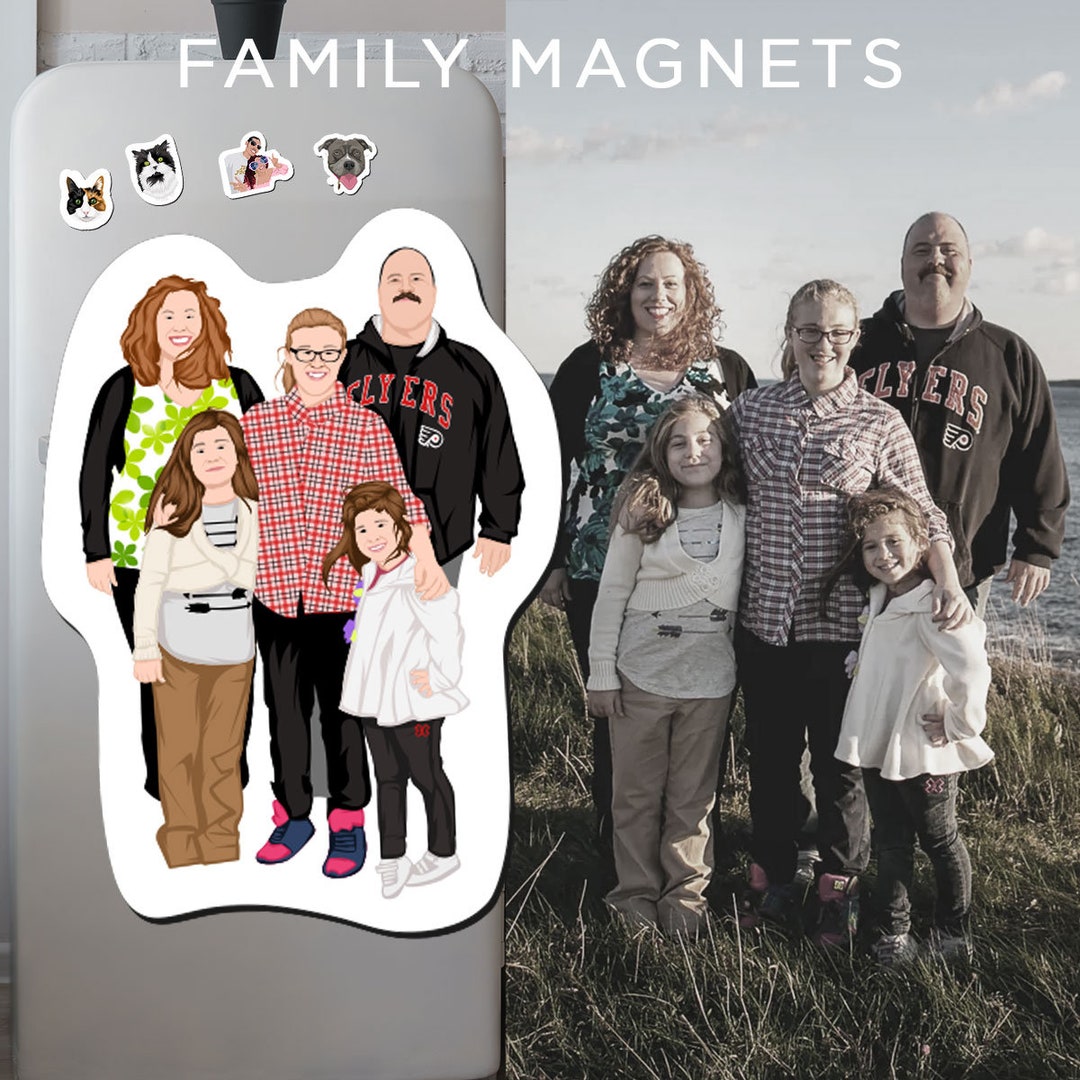 Custom Family Magnets - Hand Drawn | Family Name Magnets, Family Member ...