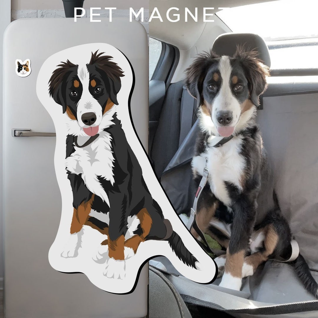 Custom Pet Magnets - Hand Drawn | Pet Portrait Magnets, Pet Head ...