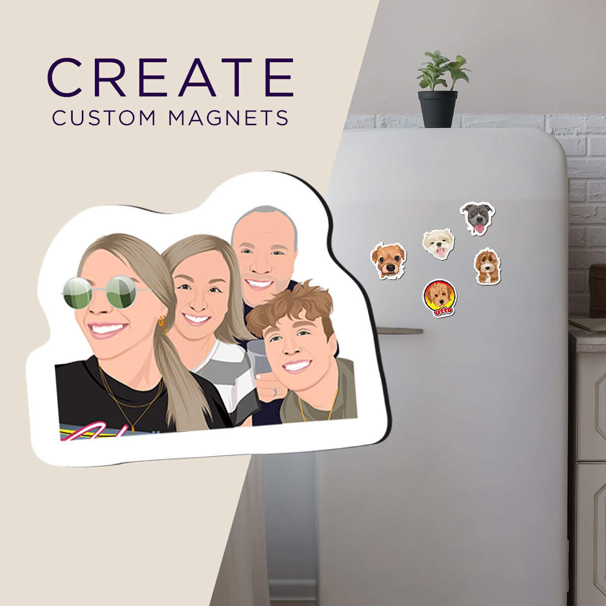 Custom Family Magnets Hand Drawn Family Name Magnets, Family Member ...