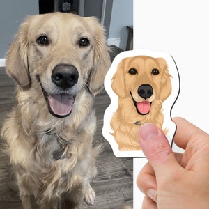 Personalized Dog Magnets - Hand Drawn | Custom Pet Magnets, Dog Head ...