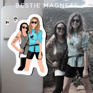 Custom Best Friend Magnets | Hand Drawn - Best Friend Cartoon Drawing ...