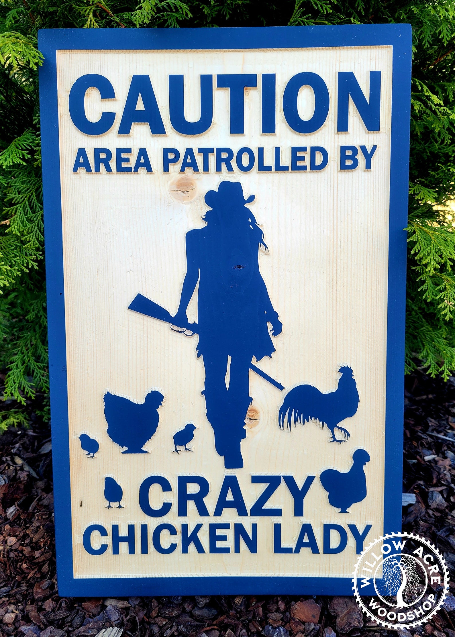 Crazy Chicken Lady CNC Carved Wood Sign/door Hanger 12x18 - Etsy